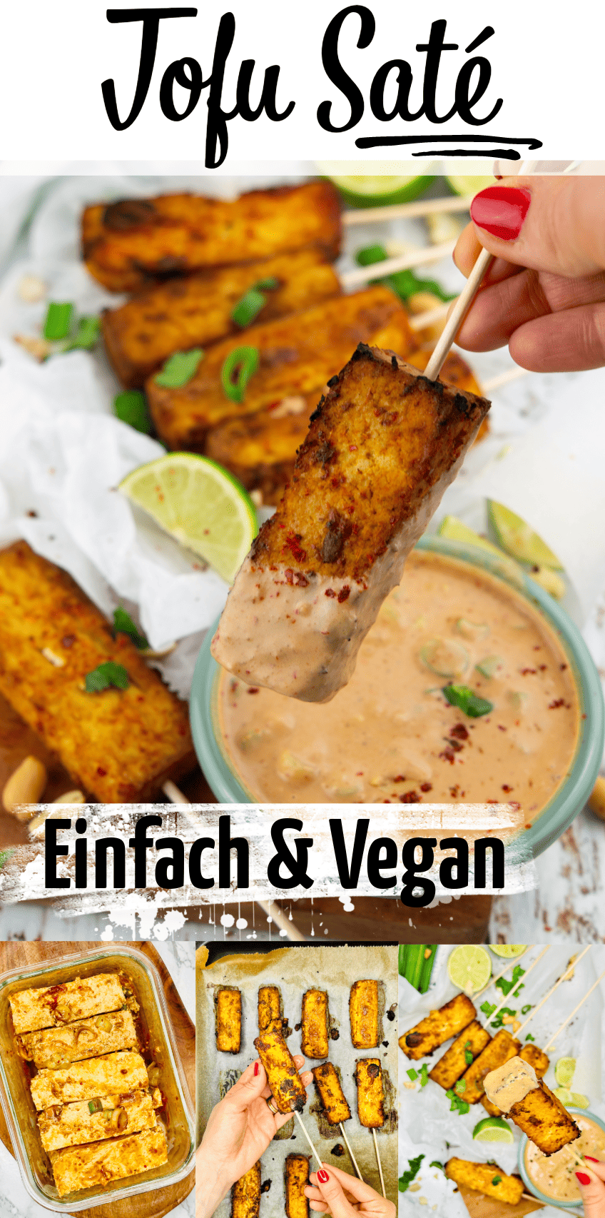 Tofu Saté mit Erdnusssauce | Vegan Heaven